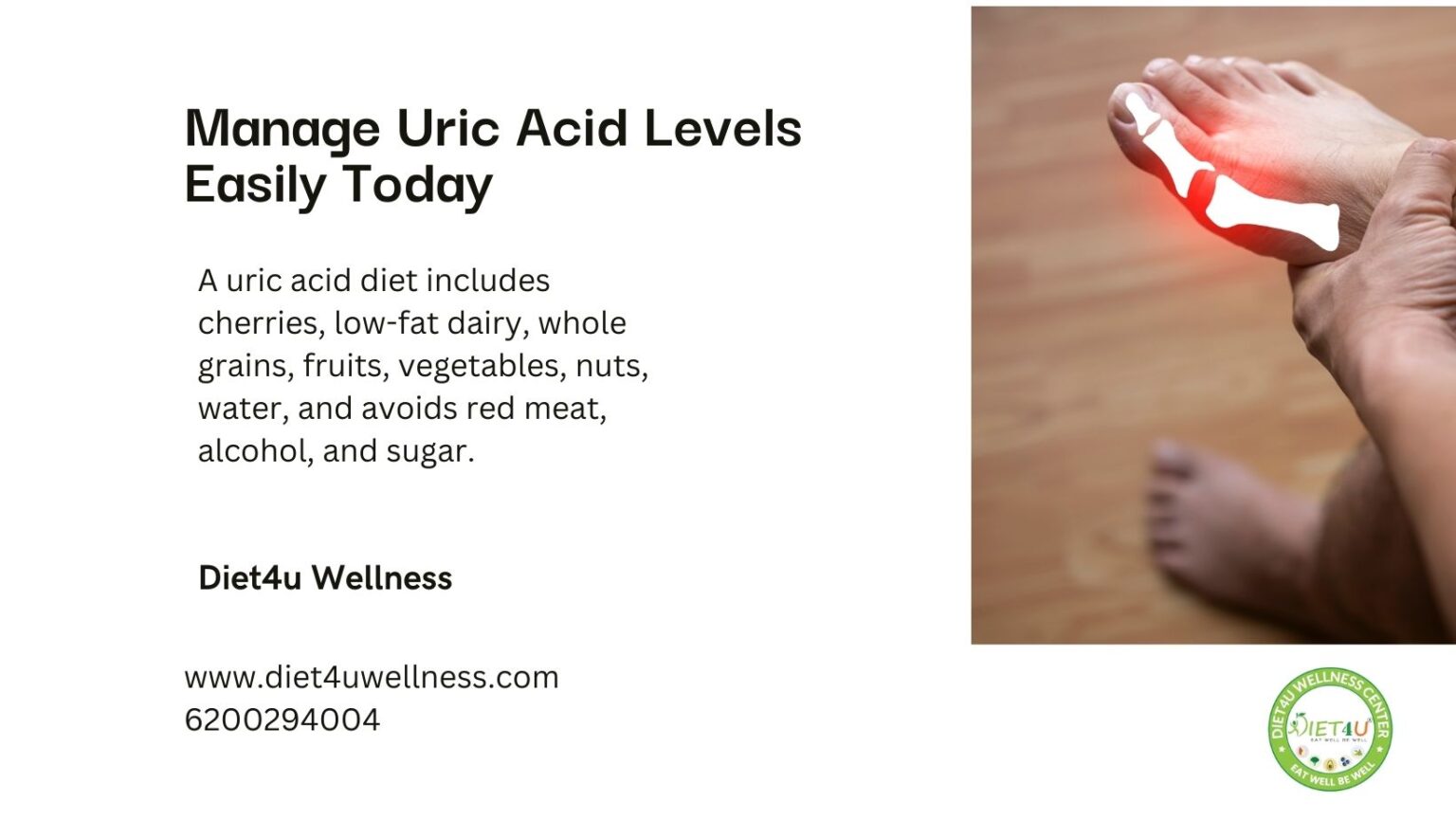 Uric Acid Diet Chart | Diet4u Wellness | Best Dietitian